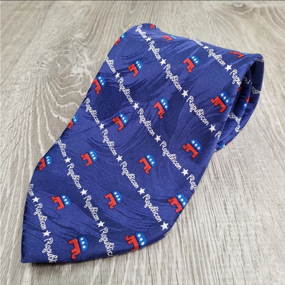 political ties | Accessories | Republican Mens Political Tie Blue ...